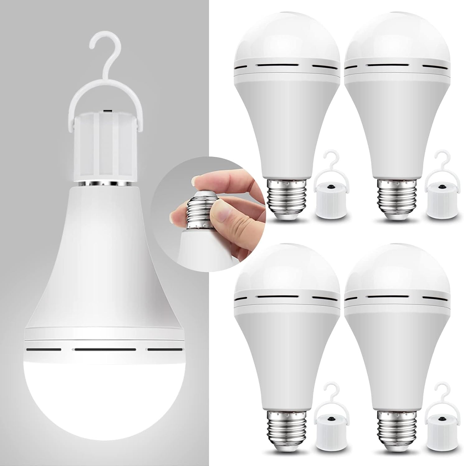[PACK DE 4 UNIDADES] Bombillo Recargable para Apagones – Todo En Casa RD
